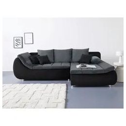 Ecksofa Inosign "Imola L-Form" Sofas Gr. B/H/T: 271cm x 90cm x 104cm, Microfaser-Struktur, Recamiere rechts, mit Bettfunktion und Bettkasten, schwarz (schwarz, anthrazit)