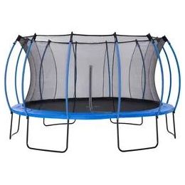 Gartentrampolin Plum "Springsafe Colours" Trampoline Gr. B: 426cm, blau (schwarz, blau) Kinder 426 cm mit Sicherheitsnetz