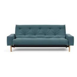 Schlafsofa INNOVATION LIVING TM "MIMER hochwertige Schlaffunktion, aktuelles Design und extra Komfort" Sofas Gr. T: 100 cm, Microfaser VIVUS, blau (dusty blue 573 vivus) Taschenfederkernmatratze, Breite Liegefläche 140 cm