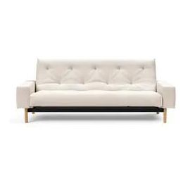 Schlafsofa INNOVATION LIVING TM "MIMER hochwertige Schlaffunktion, aktuelles Design und extra Komfort" Sofas Gr. T: 100 cm, Bouclé Stoff BOUCLÉ, weiß (off white 531 bouclé) Taschenfederkernmatratze, Breite Liegefläche 140 cm