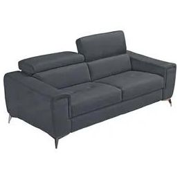 2,5-Sitzer Egoitaliano "Francine, Designsofa, Loungesofa" Sofas Gr. B/H/T: 213cm x 100cm x 106cm, Luxus-Microfaser BLUSH, grau (charcoal) Kopfteile manuell verstellbar, mit edlen Metallfüßen