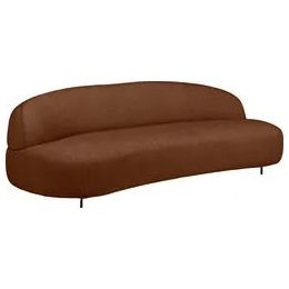 Sofa furninova "Aria Megasofa mit Megasitzkomfort, Designsofa" Sofas Gr. B/H/T: 224 cm x 80 cm x 106 cm, Boucle, braun (bronze) Einzelsofa 2-Sitzer-Sofa 3-Sitzer-Sofa organisch geformt, im skandinsvischen Design