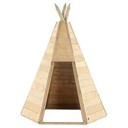 Spielzelt Plum "Holz Tipi Hideaway 170" Spielzelte beige (natur) Kinder BxTxH: 142x142x194 cm