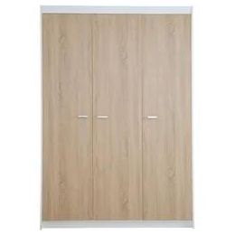 Kleiderschrank Roba "Gabriella, 3-türig, Kinderkleiderschrank" Gr. B/H/T: 130cm x 190cm x 52cm, 3 St., weiß (weiß/eiche) Baby Schränke