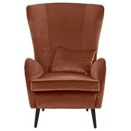 Guido Maria Kretschmer Home & Living Sessel GUIDO MARIA KRETSCHMER HOME & LIVING "Sallito, TV-Sessel, Ohrensessel mit" Gr. Samtoptik, mit Hocker, B/H/T: 76 cm x 109 cm x 85 cm, orange (terra) Sessel mit Hocker Ohrensessel incl. Hocker, in 6 Bezugsqualitäten, BTH: 7685109 cm