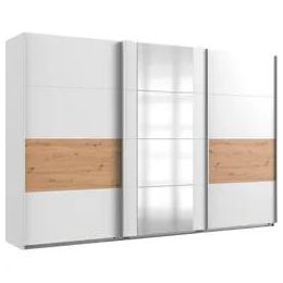 Schwebetürenschrank wimex "Barmbek Schlafzimmerschrank BESTSELLER Garderobenschrank" Schränke Gr. B/H/T: 313cm x 208cm x 64cm, 3 St., weiß (weiß/artisan eiche nachbildung/spiegel) Kleiderschrank mit 2 Stoffboxen und zusätzlichen Böden, Spiegeltür