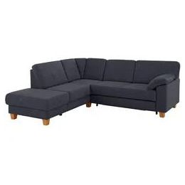 Ecksofa Home Affaire "Belfort L-Form" Sofas Gr. B/H/T: 243cm x 88cm x 91cm, Luxus-Microfaser ALTARA NUBUCK, Ottomane links, ohne Bettfunktion, grau (anthrazit) mit Federkern, wahlweise Bettfunktion und Stauraum