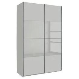 Schwebetürenschrank Rauch "Quadra Bestseller Schlafzimmerschrank in vielen Breiten" Schränke Gr. B/H/T: 136 cm x 210 cm x 62 cm, 2 St., grau (seidengrau, seidengrauglas) Kleiderschrank Garderobenschrank Schrank mit Glaselementen