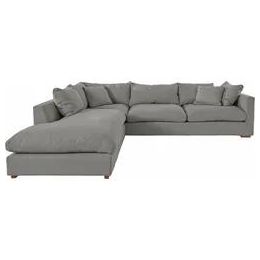 Guido Maria Kretschmer Home & Living Ecksofa GUIDO MARIA KRETSCHMER HOME & LIVING "Pantin, L-Form" Sofas Gr. B/H/T: 318cm x 80cm x 272cm, Struktur, Ottomane links, grau extra weich und kuschelig, Füllung mit Federn Daunen