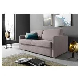 Schlafsofa Places of Style "GOLDPOINT 182cm, Dauerschläfer, Liegefläche 140/200 cm" Sofas Gr. B/H/T: 182cm x 85cm x 100cm, Struktur, grau (hellgrau) 3-Sitzer mit Bettfunktion, Bonell-Federkernmatratze