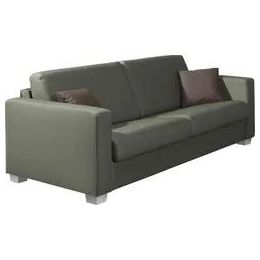 Schlafsofa Alina "Verdi" Sofas Gr. B/H/T: 195cm x 85cm x 100cm, Struktur THO, grün (grün tho 3) mit echter Kaltschaummatratze, zum Ausklappen, Breite 195 cm