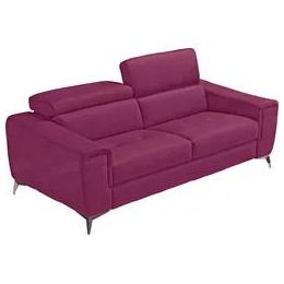 2,5-Sitzer Egoitaliano "Francine, Designsofa, Loungesofa" Sofas Gr. B/H/T: 213cm x 100cm x 106cm, Luxus-Microfaser BLUSH, pink (fuchsia) Kopfteile manuell verstellbar, mit edlen Metallfüßen