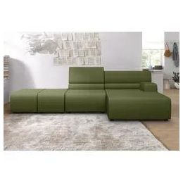 Ecksofa Egoitaliano "Babouche, Designsofa mit außergewöhnlichem Sitzkomfort zum Wohlfühlen" Sofas Gr. B/T: 384cm x 98cm, Luxus-Microfaser BLUSH, Recamiere rechts, grün (kiwi)