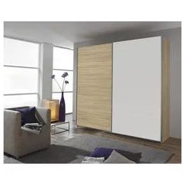 Schwebetürenschrank Rauch "Quadra Kleiderschrank BESTSELLER Schrank Gaderobe" Schränke Gr. B/H/T: 226 cm x 230 cm x 62 cm, 2 St., weiß (struktureichefarben hell, weiß) mit Möglichkeit zur individuellen Frontgestaltung, leichtgängige Türen