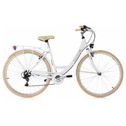 KS-Cycling Cityrad KS CYCLING "Toscana" Fahrräder Gr. 48cm, 28 Zoll (71,12cm), weiß (weiß + weiß) für Damen, Kettenschaltung