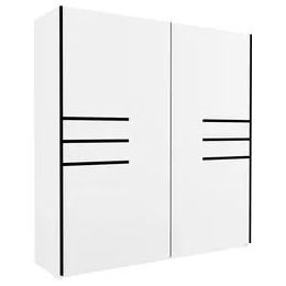 Schwebetürenschrank Inosign "Violla" Schränke Gr. B/H/T: 200 cm x 210 cm x 60,5 cm, weiss/weiss, 2 St., weiß (weiß, weiß) mit 3 zusätzlichen Einlegeböden