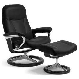 Relaxsessel stressless "Garda", schwarz (schwarz batick), B:91cm H:102cm T:79cm, Sessel, mit Signature Base, Größe L, Gestell Schwarz