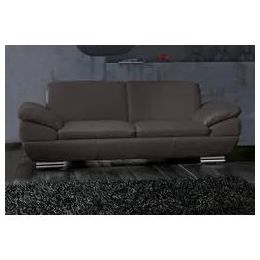 2,5-Sitzer Calia italia "Glamour, italienisches Designsofa mit entspannendem Sitzkomfort" Sofas Gr. B/H/T: 206 cm x 79 cm x 94 cm, Leder SORRENTO, braun toller Designfuß