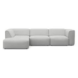 Ecksofa RAUM.ID "Merid jederzeit durch Module erweiterbar L-Form" Sofas Gr. B/H/T: 295cm x 70cm x 162cm, Struktur fein, Ottomane links, grau (hellgrau) als Modul oder separat verwendbar, für individuelle Zusammenstellung