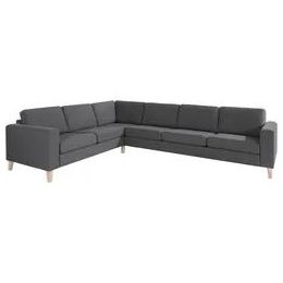 Ecksofa ATLANTIC HOME COLLECTION "Terra L-Form" Sofas Gr. B/H/T: 316cm x 83cm x 246cm, Struktur, Recamiere beidseitig montierbar, grau (dunkelgrau) mit Wellenunterfederung, langer Schenkel links oder rechts montierbar