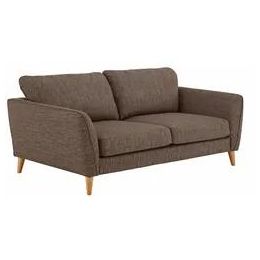 3-Sitzer Home Affaire "MARSEILLE Sofa 206 cm" Sofas Gr. B/H/T: 206 cm x 88 cm x 90 cm, Struktur fein, braun mit Massivholzbeinen aus Eiche, verschiedene Bezüge und Farbvarianten