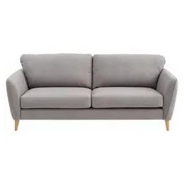 3-Sitzer Home Affaire "MARSEILLE Sofa 206 cm" Sofas Gr. B/H/T: 206cm x 88cm x 90cm, Filzoptik, grau (hellgrau) mit Massivholzbeinen aus Eiche, verschiedene Bezüge und Farbvarianten