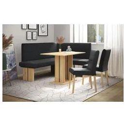 Eckbankgruppe Home Affaire "Emma Essgruppe Esszimmer Küche" Sitzmöbel-Sets Gr. B/H: 185cm x 90cm, Microfaser, Langer Schenkel links, schwarz (schwarz (romeo 8021)) Eckbank Tisch Stühle Landhaus