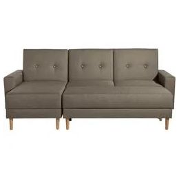 Ecksofa Max Winzer "Just Chill kubisches Schlafsofa im skandinavischen Stil, bequem" Sofas Gr. B/H/T: 230cm x 93cm x 152cm, Strukturgewebe 16523, Recamiere beidseitig montierbar, ohne Hocker, beige (sahara) Recamiere links oder rechts montierbar, mit Rückenverstellung