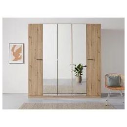 Drehtürenschrank Rauch "Kleiderschrank Schrank Garderobe TOPSELLER OTELI inkl. Inneneinteilung" Schränke Gr. B/H/T: 226 cm x 229 cm x 54 cm, Mit Spiegel, braun (eiche artisan) mit 3 Innenschubladen extra Böden optional Spiegel MADE IN GERMANY