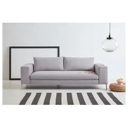 3-Sitzer OTTO products "Finnja" Sofas Gr. B/H/T: 247 cm x 83 cm x 103 cm, Luxus-Microfaser mit Prägung, silberfarben 3-Sitzer-Sofa Sofas mit Recycling-Bezug