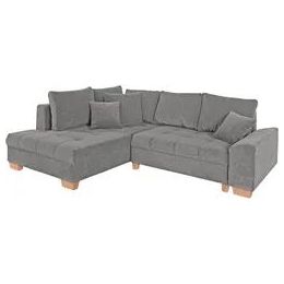 Ecksofa Inosign "Nikita II, L-Form" Sofas Gr. B/H/T: 240cm x 86cm x 186cm, Aqua Clean Pascha, Ottomane links, ohne Funktion, grau (melange) mit Kaltschaumpolsterung, wahlweise Bett und Bettkasten