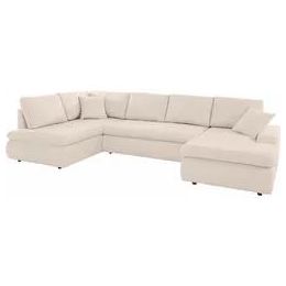 Wohnlandschaft Trendmanufaktur "Indie II, tolle Detailverarbeitung, bequem und komfortabel im Sitz" Sofas Gr. B/H/T: 315cm x 86cm x 179cm, Struktur fein, Recamiere rechts, ohne Bettfunktion, beige wahlweise mit Bettfunktion, U-Form