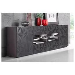 Sideboard Inosign "Prisma" Sideboards grau (anthrazit hochglanz lack, anthrazit mit siebdruck lack) Breite 241 cm