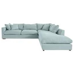 Guido Maria Kretschmer Home & Living Ecksofa GUIDO MARIA KRETSCHMER HOME & LIVING "Pantin, L-Form" Sofas Gr. B/H/T: 318cm x 80cm x 272cm, Struktur, Ottomane rechts, grün (mint) extra weich und kuschelig, Füllung mit Federn Daunen