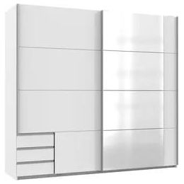 Schwebetürenschrank wimex "Emden moderner Kleiderschrank mit Spiegel und Schubladen BESTSELLER" Schränke Gr. B/H/T: 225 cm x 210 cm x 64 cm, 2, weiß Schlafzimmer Schrank Garderobenschrank mit Schwebetüren Topseller