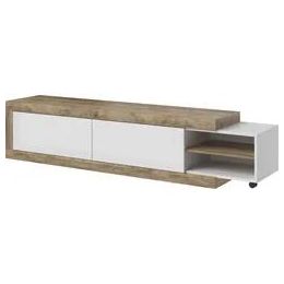 TV-Schrank Inosign "Sintra" Schränke Gr. B/H/T: 242 cm x 40 cm x 40 cm, samal oak /weiss hochglanz, braun (samdal oak, weiß hochglanz) TV-Sideboard Breite 242 cm