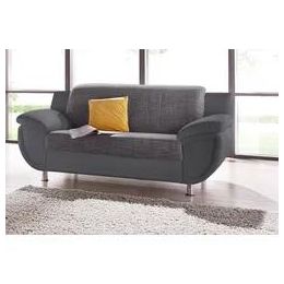 2-Sitzer Trendmanufaktur "Rondo 3, mit extrabreiten Armlehnen für mehr Sitzkomfort" Sofas Gr. B/H/T: 178cm x 85cm x 94cm, Kunstleder SOFTLUX-Struktur, Ohne Federkern, grau (dunkelgrau, grau, weiß) wahlweise mit Federkern