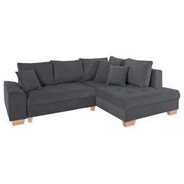 Ecksofa Inosign "Nikita II, L-Form" Sofas Gr. B/H/T: 240cm x 86cm x 186cm, Aqua Clean Prestige, Ottomane rechts, ohne Funktion, grau (stone) mit Kaltschaumpolsterung, wahlweise Bett und Bettkasten