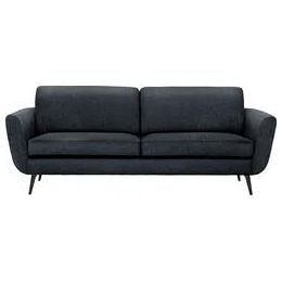 2,5-Sitzer furninova "Smile mit tollem Sitzkomfort, elegant und bequem" Sofas Gr. B/H/T: 217 cm x 85 cm x 93 cm, Struktur, ohne Bettfunktion, blau (dark blue) im skandinavischen Design