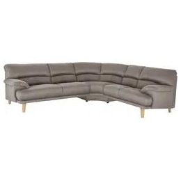 Polsterecke Trendmanufaktur "Cecilia, italienisches Designsprache, modern und komfortabel, L-Form" Sofas Gr. B/H/T: 280cm x 87cm x 240cm, Struktur fein, langer Schenkel links, langer Schenkel links, braun (tan) toller Sitzkomfort und bequeme Armlehnen