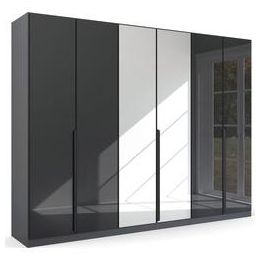 Drehtürenschrank Rauch "Modern by Quadra Spin" Schränke Gr. B/H/T: 271cm x 210cm x 54cm, 6 St., grau (graumetallic/glas basalt)