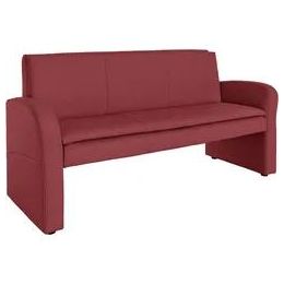 Hockerbank exxpo - SOFA FASHION "Cortado, 3-Sitzer mit hohem Sitzkomfort" Hocker Gr. B/H/T: 182cm x 89cm x 67cm, rot (bordeaux) Polsterbank Hocker hohe Bodenfreiheit, schöne Detailverarbeitung, wahlweise Lederbezug