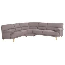 Polsterecke Trendmanufaktur "Cecilia, italienisches Designsprache, modern und komfortabel, L-Form" Sofas Gr. B/H/T: 280cm x 87cm x 240cm, Struktur, langer Schenkel rechts, langer Schenkel rechts, grau (taupe) toller Sitzkomfort und bequeme Armlehnen