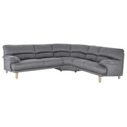 Polsterecke Trendmanufaktur "Cecilia, italienisches Designsprache, modern und komfortabel, L-Form" Sofas Gr. B/H/T: 280cm x 87cm x 240cm, Struktur fein, langer Schenkel links, langer Schenkel links, grau (hellgrau) toller Sitzkomfort und bequeme Armlehnen