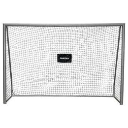 Fußballtor SANDORA "Derby", grau (grau, schwarz), Sport-Tore, Kinder, B/H/L: 300cm x 200cm x 120cm, Stahl-Polyester, Ron-Robert Zieler Edition, 300x200x120cm, grau/schwarz, B:300cm