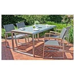 Garten-Essgruppe Garden Pleasure "AVA" Sitzmöbel-Sets braun (silberglaenzend/braun)