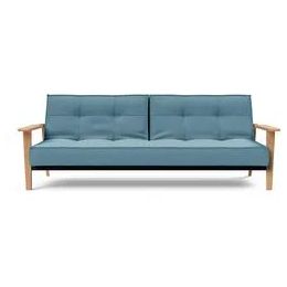 Schlafsofa INNOVATION LIVING TM "Splitback Frej, Dauerschlafsofa, bequem mit Federkernunterfederung" Sofas Gr. B/H/T: 234 cm x 79 cm x 90 cm, Webstoff MIXED DANCE, blau (light blue) mit stabilen Armlehnen, in skandinavischem Design