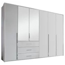 Drehtürenschrank Rauch "Montclar" Schränke Gr. B/H/T: 304 cm x 225 cm x 65 cm, ohne Beleuchtung, 6 St., weiß (weiß, hochglanz weiß) Passepartout optional mit Beleuchtung, inkl. Wäscheeinteilung