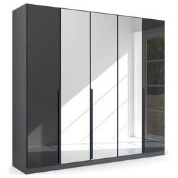 Drehtürenschrank Rauch "Modern by Quadra Spin" Schränke Gr. B/H/T: 226cm x 210cm x 54cm, 5 St., grau (graumetallic/glas basalt)