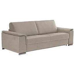 2,5-Sitzer Egoitaliano "Cecilia, modern und elegant mit erstklassigem Sitzkomfort" Sofas Gr. B/H/T: 234cm x 85cm x 102cm, Luxus-Microfaser Lederoptik, grau (opal grau) mit verchromten Metallfüßen